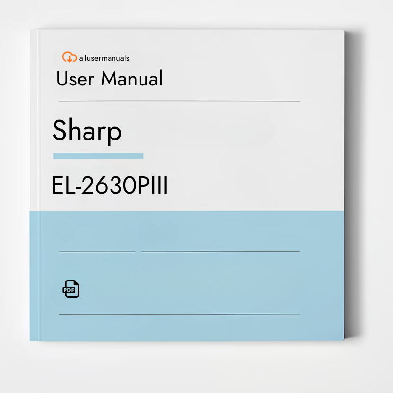 Sharp Calculator EL-2630PIII Manual Download
